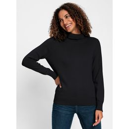 Rollkragenpullover Casual Looks "Pullover", Damen, Gr. 38, schwarz, 100% Baumwolle, Pullover Rollkragenpullover