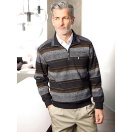 Sweatshirt Marco Donati, Herren, Gr. 44/46, gelb (anthrazit, camel, meliert), 65% Polyester, 35% Baumwolle, gemustert, mehrfarbig, Sweatshirts Sweatshirt
