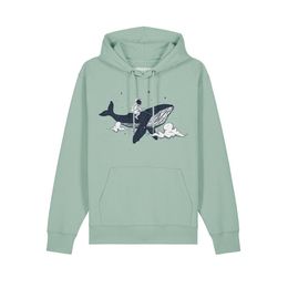 Watapparel Sweatshirt 'Spacewhale' male Green size XXXL