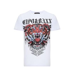 Cipo & Baxx CIPO & BAXX T-Shirt Herren Gr&ouml;&szlig;e XL braun / schwarz / wei&szlig;