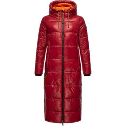 Steppmantel Navahoo "Schmuseengel", Damen, Gr. S (36), rot (dunkelrot), Oberstoff: 100% Nylon; Futter: 100% Polyester; Wattierung: 100% Polyester; &Auml;rmelfutter: 100% Polyester, gerade wadenlang, &Auml;rmel ohne &Auml;rmelschlitz Rippstrickb&uuml;ndchen mit Windstopper, M&auml;ntel Steppmantel, warm gef&uuml;tterte Winter Steppjacke mit Kontrastdetails