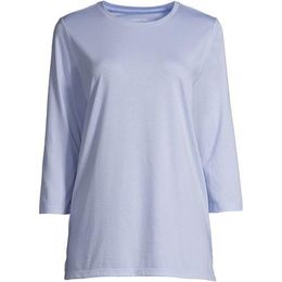 LANDS' END Supima-Shirt mit 3/4-&Auml;rmeln, Damen,  Blau, Baumwolle, by Lands' End
