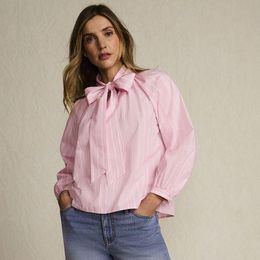 LANDS' END Schluppenbluse aus Baumwolle, Damen,  Pink, Baumwolle, by Lands' End