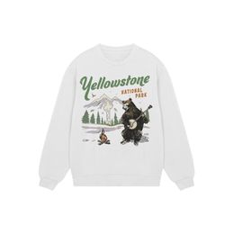 F4NT4STIC Sweatshirt 'US National Parks Yellowstone Bear Playing Banjo' male White size M