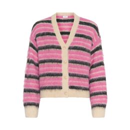 Saint Tropez Strickjacke 'Olma' Damen Gr&ouml;&szlig;e XL hellbeige / magenta / schwarz