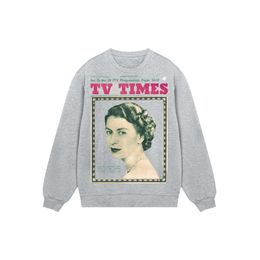 F4NT4STIC Sweatshirt 'TV Times Queen Elizabeth II 1957 Cover' male Grey size XXL