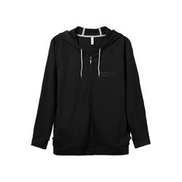 sheego Zip-Up Hoodie female Black size 48/50