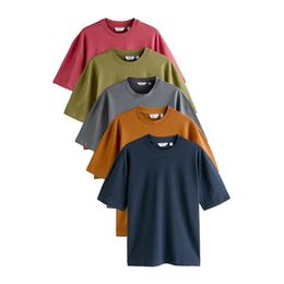 next T-Shirt Herren Gr&ouml;&szlig;e 5XL navy / safran / grau / gr&uuml;n / rot