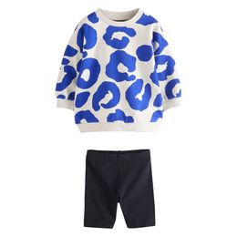 next Set: Sweatshirt und Shorts Jungen Gr&ouml;&szlig;e 80 ecru / blau / schwarz