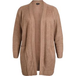 ZIZZI Knit Cardigan female Brown size XXL