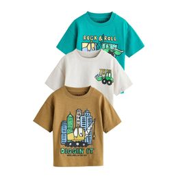 next T-Shirt Jungen Gr&ouml;&szlig;e 80 blau / braun / wei&szlig;