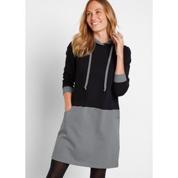 bonprix Sweatkleid, schwarz, Gr.44/46 (L), Angenehmes Sweatkleid, 60% Baumwolle