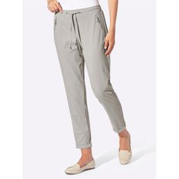 WITT Damen Schlupfhose mit silberfarbigen Details, hellgrau, Gr&ouml;&szlig;e 19