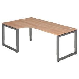 Hammerbacher VRS82/N/G h&ouml;henverstellbarer Schreibtisch 65 - 85 cm nussbaum / anthrazit