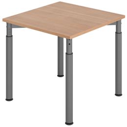 Hammerbacher h&ouml;henverstellbarer Schreibtisch VYS08/N/G nussbaum