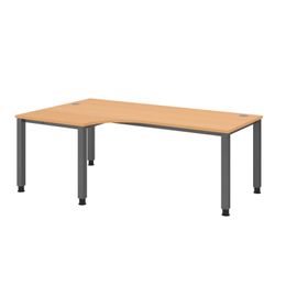 Hammerbacher VQS82/6/G h&ouml;henverstellbarer Schreibtisch 68,5 - 81 cm Buche / grafit