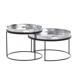 Wohnling WL6.462 Couchtisch (2er Set) Silbern 56 cm x 56 cm x 33 cm