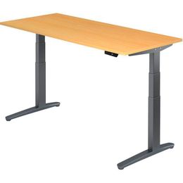 Hammerbacher VXBHM19/6/GG elektrisch h&ouml;henverstellbarer Schreibtisch 65,0 - 130,0 cm - elektrisch Buche / grafit