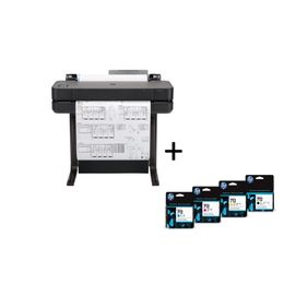 HP DesignJet T630 Tintenstrahl-Gro&szlig;formatdrucker inklusive zus&auml;tzlichem HP Tintenset 712