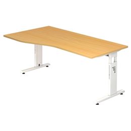 Hammerbacher VOS18/6/W h&ouml;henverstellbarer Schreibtisch 65 - 85 cm wei&szlig; / wei&szlig;