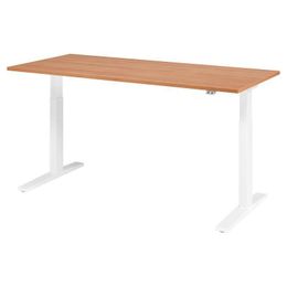 Hammerbacher VXMKA19/N/W elektrisch h&ouml;henverstellbarer Schreibtisch 70,0 - 120,0 cm - elektrisch nussbaum / wei&szlig;