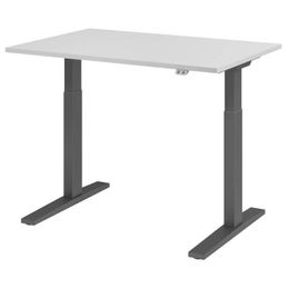 Hammerbacher VXMKA12/5/G elektrisch h&ouml;henverstellbarer Schreibtisch 70,0 - 120,0 cm - elektrisch lichtgrau / grafit