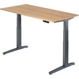 Hammerbacher VXBHM16/E/GG elektrisch h&ouml;henverstellbarer Schreibtisch 65,0 - 130,0 cm - elektrisch eiche / grafit