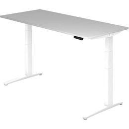 Hammerbacher VXBHM19/5/WW elektrisch h&ouml;henverstellbarer Schreibtisch 65,0 - 130,0 cm - elektrisch lichtgrau / wei&szlig;