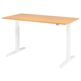 Hammerbacher VXMKA16/6/W elektrisch h&ouml;henverstellbarer Schreibtisch 70,0 - 120,0 cm - elektrisch Buche / wei&szlig;