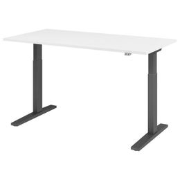 Hammerbacher XMKA16 h&ouml;henverstellbarer Schreibtisch 70,0 - 120,0 cm - elektrisch wei&szlig; / grafit