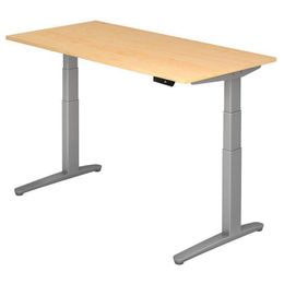 Hammerbacher VXBHM16/3/SS elektrisch h&ouml;henverstellbarer Schreibtisch 65,0 - 130,0 cm - elektrisch ahorn / silber