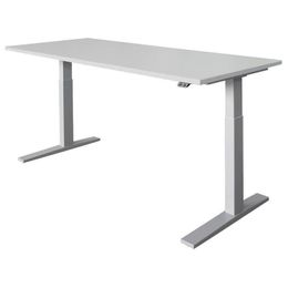 Hammerbacher VXMKA19/5/S elektrisch h&ouml;henverstellbarer Schreibtisch 70,0 - 120,0 cm - elektrisch lichtgrau / silber