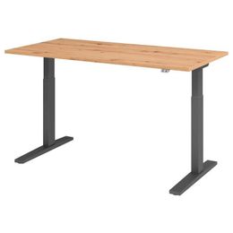 Hammerbacher VXMKA16/R/G elektrisch h&ouml;henverstellbarer Schreibtisch 70,0 - 120,0 cm - elektrisch asteiche / grafit