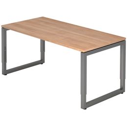 Hammerbacher h&ouml;henverstellbarer Schreibtisch VRS16/N/G nussbaum