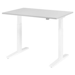 Hammerbacher VXMKA12/5/W elektrisch h&ouml;henverstellbarer Schreibtisch 70,0 - 120,0 cm - elektrisch lichtgrau / wei&szlig;