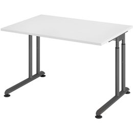 Hammerbacher h&ouml;henverstellbarer Schreibtisch VZS12/W/G wei&szlig;