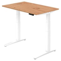 Hammerbacher VXBHM12/R/WW elektrisch h&ouml;henverstellbarer Schreibtisch 65,0 - 130,0 cm - elektrisch asteiche / wei&szlig;