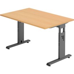 Hammerbacher h&ouml;henverstellbarer Schreibtisch VOS12/6/G buche