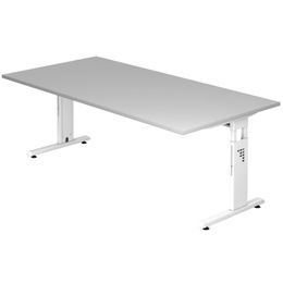 Hammerbacher h&ouml;henverstellbarer Schreibtisch VOS2E/5/W lichtgrau