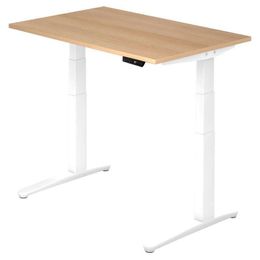 Hammerbacher VXBHM12/E/WW elektrisch h&ouml;henverstellbarer Schreibtisch 65,0 - 130,0 cm - elektrisch eiche / wei&szlig;