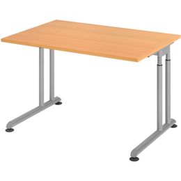 Hammerbacher h&ouml;henverstellbarer Schreibtisch VZS12/6/S buche