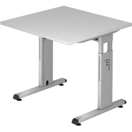 Hammerbacher h&ouml;henverstellbarer Schreibtisch VOS08/5/S lichtgrau