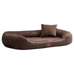 tierlando MARLON VISCO PLUS Velours - Orthop&auml;disches Hundebett braun 1,4 m, 30 cm, 1 m