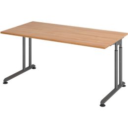 Hammerbacher h&ouml;henverstellbarer Schreibtisch VZS16/N/G nussbaum
