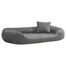 tierlando MARLON VISCO PLUS Velours - Orthop&auml;disches Hundebett grau/ grau 1 m, 30 cm, 85 cm