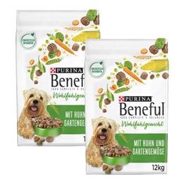 Beneful Purina Trockenfutter Hund, Adult, Wohlf&uuml;hlgewicht, Huhn & Gartengem&uuml;se 2x12 kg