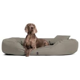 tierlando &reg; Orthop&auml;disches Hundebett SAMMY | Robuster Polyester | Dicke Umrandung dunkelbraun / beige 1,7 m, 35 cm, 1,1 m