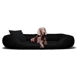 tierlando &reg; Orthop&auml;disches Hundebett Sammy VISCO | Kunstleder - High-Tech-Velours schwarz 1 m, 25 cm, 85 cm