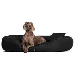 tierlando &reg; Orthop&auml;disches Hundebett SAMMY | Robuster Polyester | Dicke Umrandung schwarz 1,4 m, 30 cm, 1,05 m