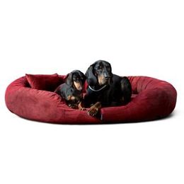 tierlando &reg; Orthop&auml;disches Hundebett Sammy VISCO | High-Tech-Velours | L - XXXXL dunkelrot 1,4 m, 30 cm, 1,05 m